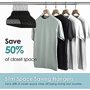Velvet Garment Hanger, Non-Slip Hanger, Space Saving Clothes Hanger, Heavy Duty Adult Hanger with 360° Swivel Hook, Pack of 30 (2)