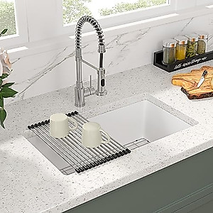 33 White Kitchen Sink Undermount - Sarlai 33 x 19 Kitchen Sink Granite Composite Quartz Under Counter Single Bowl Kitchen Sink Basin, White