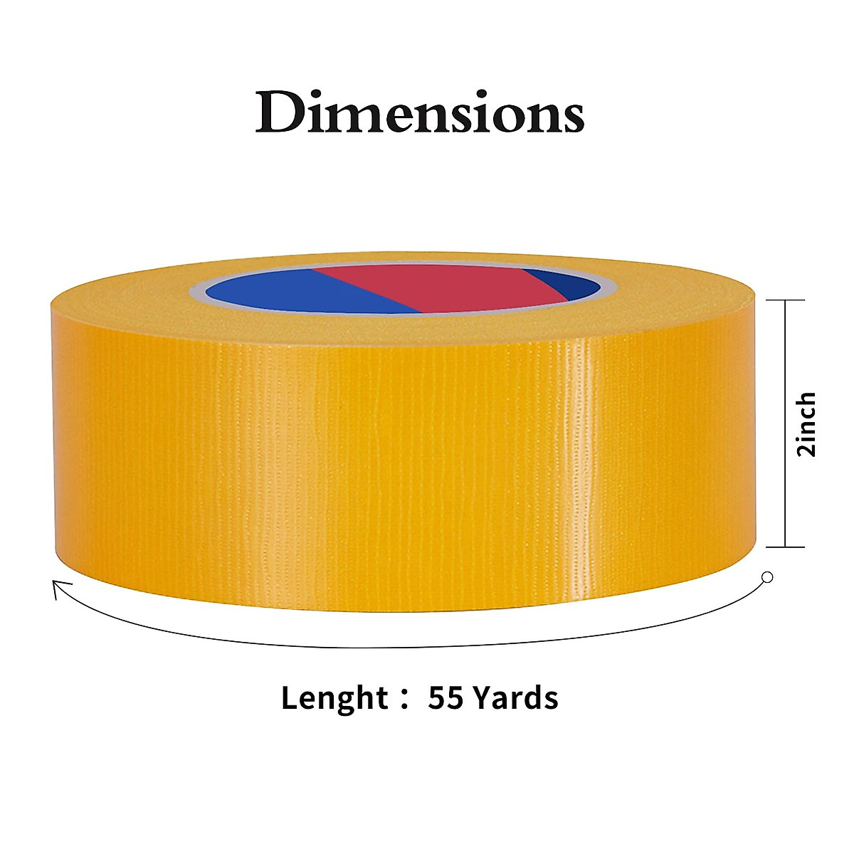 Duccinp Duct Tape 55 Yards x 2 Inch Heavy Duty, No Residue, Tear by Hand & Waterproof Yellow Duct Tape,Great for Packaging, Home Use, DIY, Projects and Repairs