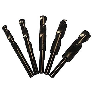 Drill America POUDWDCO 5 Piece M35 Cobalt Drill Bit Set in Plastic Pouch Case (9/16" - 1"), POU Series