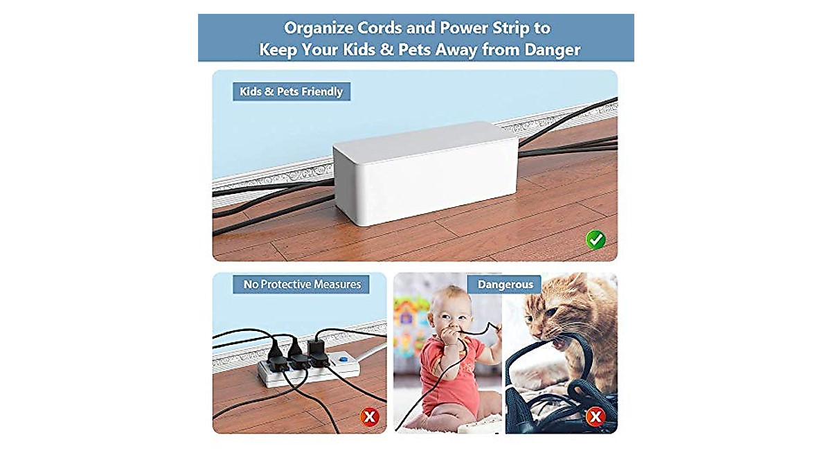 2 Pack Cable Management Box - Organize Your Cords Today