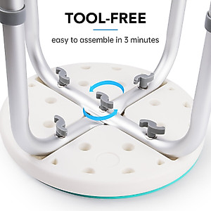 Shower Stool for Inside Shower,Adjustable Shower Chair for Inside Tub with Anti Slip Bath Seat, Small Shower Chair for Elderly and Disabled, Adjustable Bath Stool Shower Seats for Adults 350 lbs