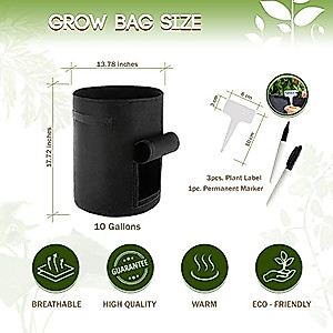 PIC N PAC GROWERS Potato Grow Bags 10 Gallon with Flap Window -Portable Garden Bags to Grow Vegetables & Fruit - Our Grow Bags are Made from a 300g Sturdy, Thick Non-Woven Fabric - 3 Pack