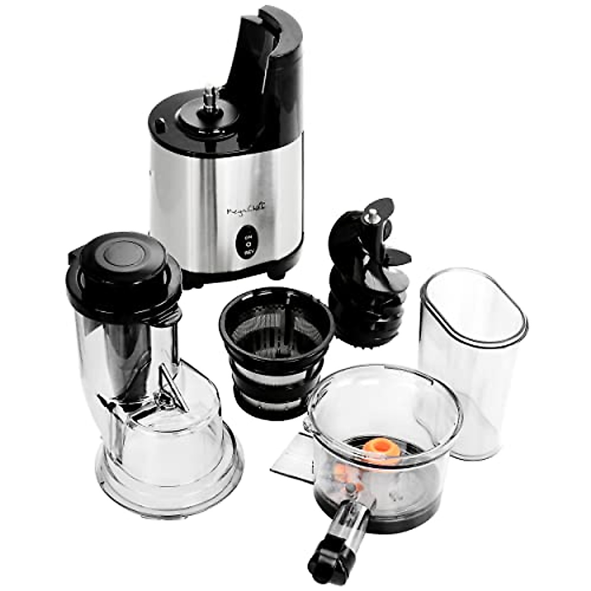 Megachef Pro Stainless Steel Slow Juicer, Chrome Silver