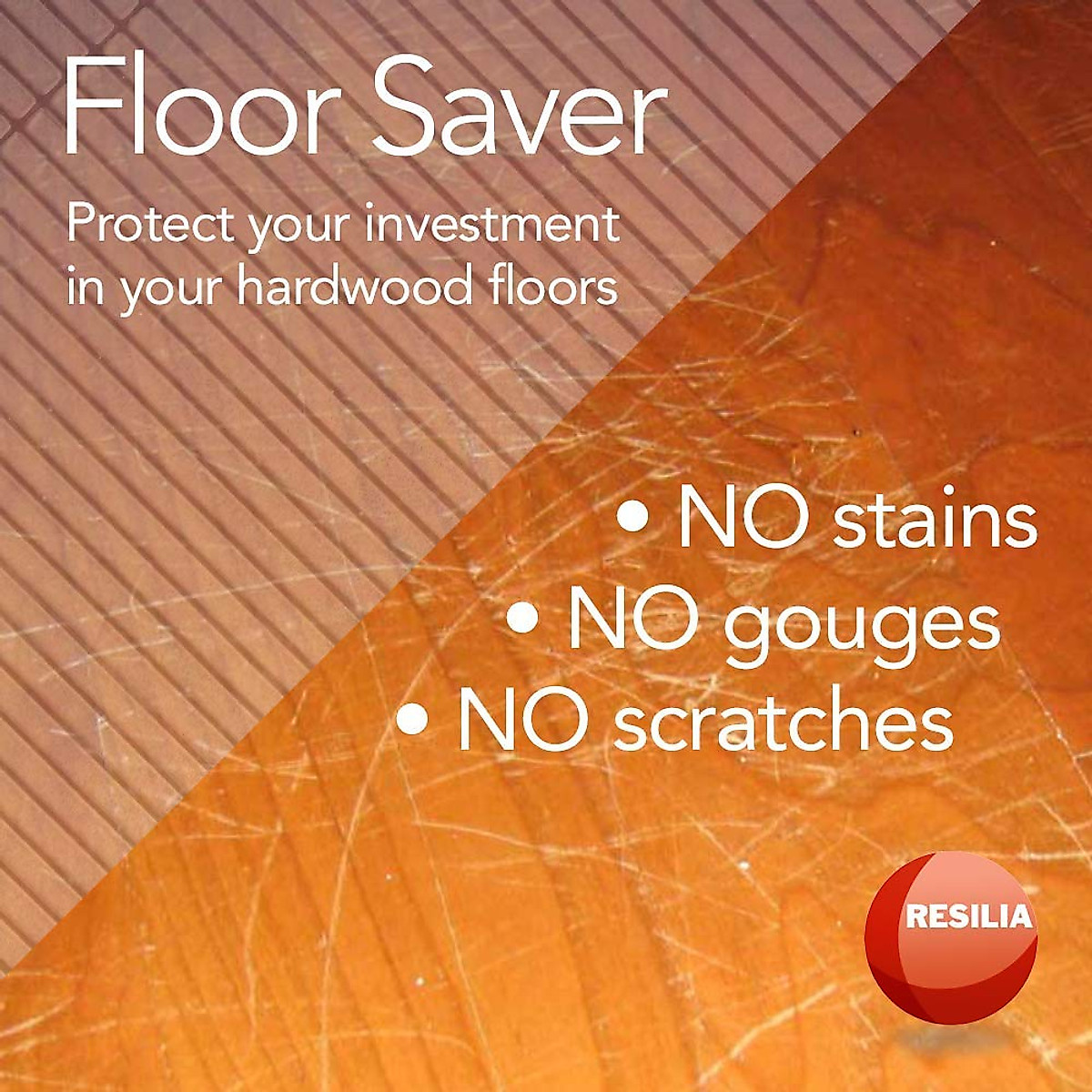 RESILIA - Clear Vinyl, Plastic Floor Runner/Protector for Hard Floors - Decorative, Dual Pad Pattern, (27 Inches Wide x 6 Feet Long)