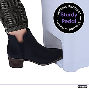 Superio Slim Step On Trash Can 6.5 Gallon 2-Pack, White Pedal Waste Bin for Under Desk, Office, Bedroom, Bathroom