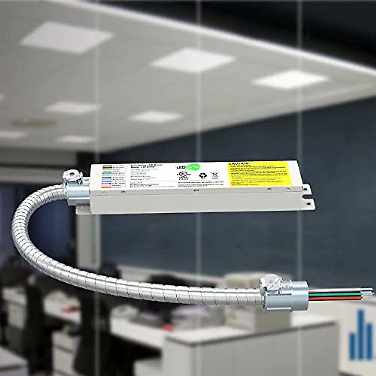 OSTEK 20W 150-200VDC LED Light Emergency Backup Battery, Rechargeable LED Emergency Driver for Dimmable 10-120W LED Light with External Driver, Emergency Time 90 Min (1 Pack)