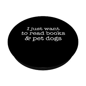 Pet Animal Lover Gift Bookworm Dog Books Reading PopSockets PopGrip: Swappable Grip for Phones & Tablets