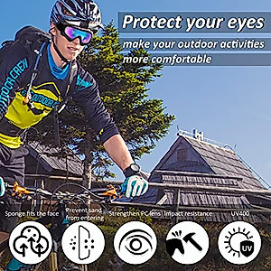 LMAVAG ATV Goggles Dirt Bike Goggles Motorcycle Motocross Goggles Riding Off-Road Goggles Racing MX Bike Goggles UV400 Anti-Fog Impact-Resistant Dustproof Goggles Kids Youth Adults Men Women 2 Pack