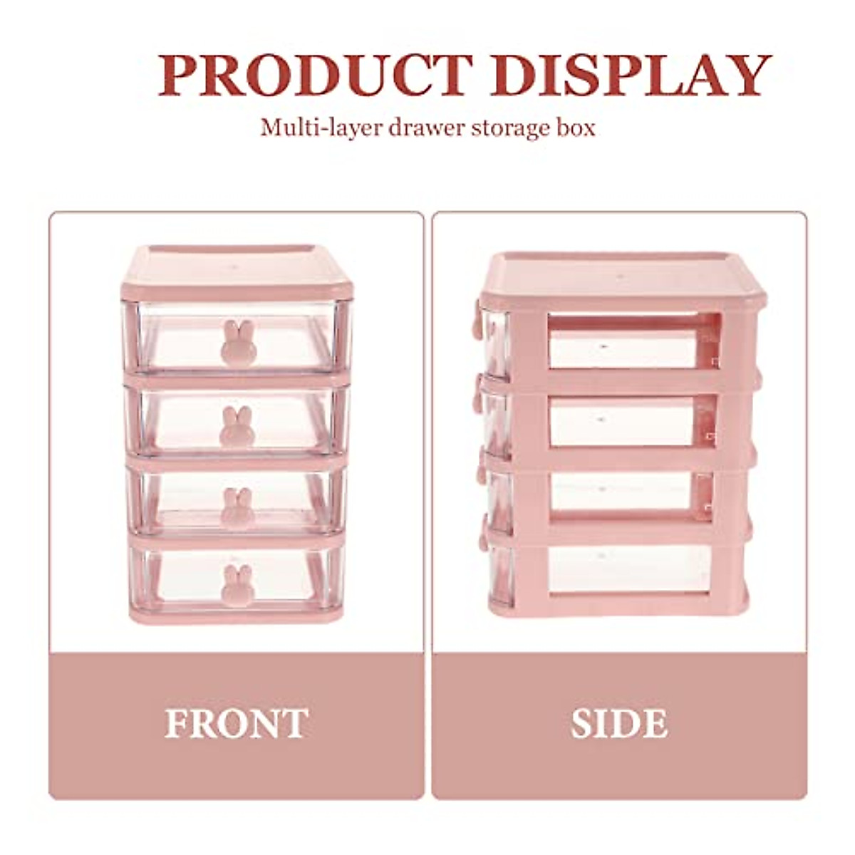 Tofficu 4 Drawer Plastic Storage, Clear Clear Plastic Drawers Storage, 5.3 * 6.7 * 8.3inch Drawer Plastic Drawer Desktop Storage for Craft Organizers And Storage