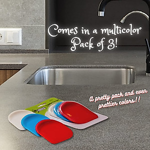 SULLINS Pan Scraper, Pack Of 3 | Dish Scraper | Pot Scraper | Pan Scraper Tool | Dish Scraper Tool | Unique Silicone Grip Design - No Slipping Unlike Other Scrapers