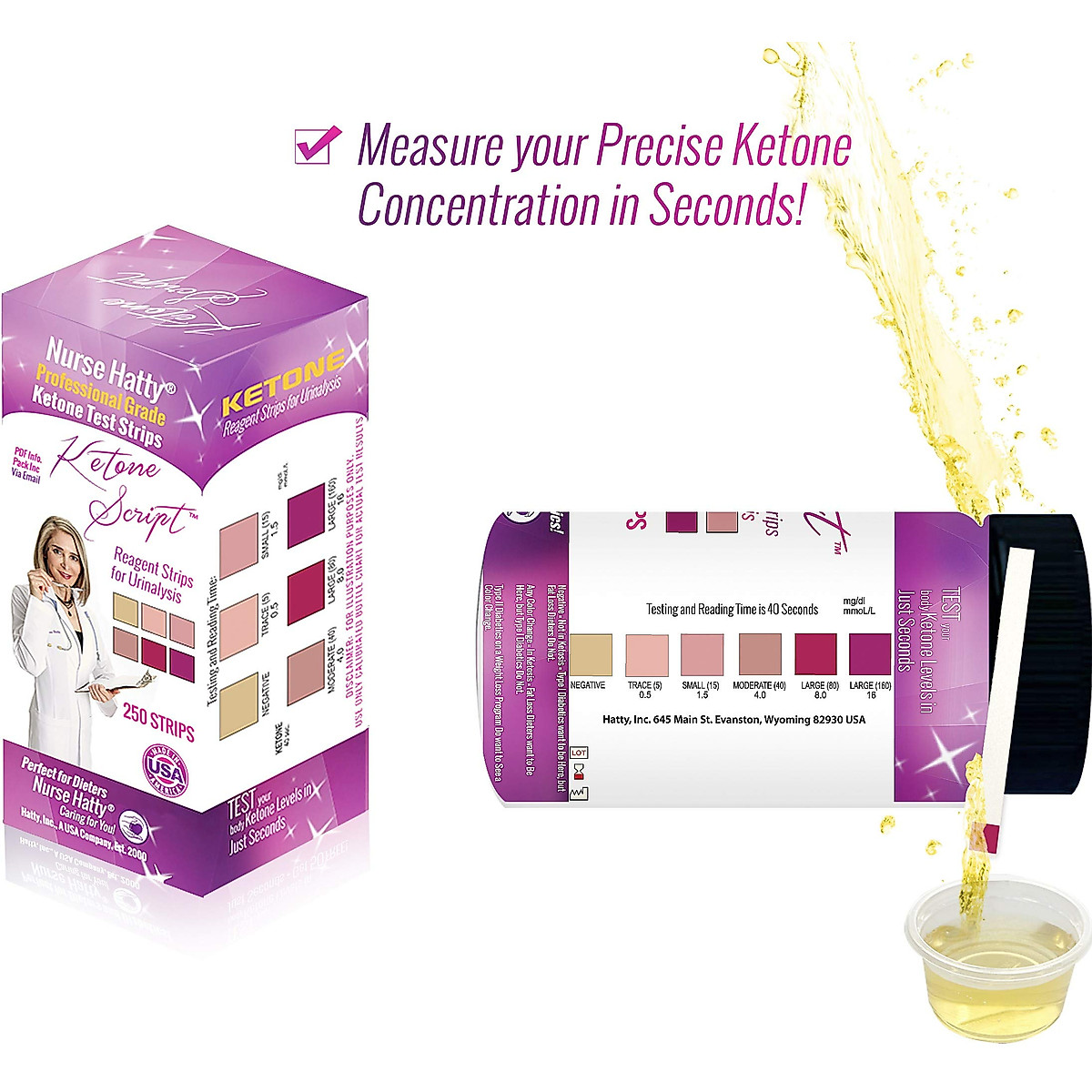 Nurse Hatty - Keto Strips – Fresh – USA-Made – High-Performance – eBook (250ct. Long)