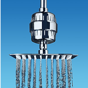 AquaBliss High Output Universal Shower Filter with Replaceable Multi-Stage Filter Cartridge – Transform Itching, Eczema & Acne into Glowing Hair, Nails & Skin Fast - Chrome (SF220)