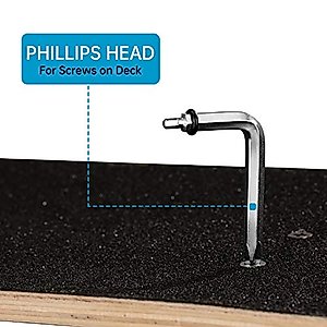 Skate Tool All-in-One, Multi-Function Portable Skateboard T Tools Accessory - with T-Type Allen Key and L-Type Phillips Head Wrench Screwdriver