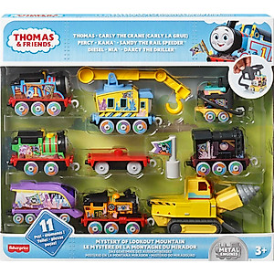 Thomas & Friends Diecast Toy Train Set Mystery of Lookout Mountain Track Playset with 7 Push-Along Engines for Pretend Play Kids Ages 3+ Years