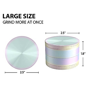 LITDAY Grinder 2.5 inch Colorful White