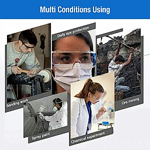 NAMSAN Clear Safety Goggles Lab Protective Eyewear over Prescription Glasses Job Protective Goggles Anti Droplet Debris Eye Protection