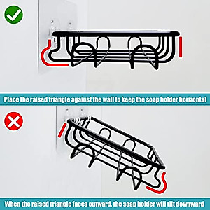 Shower Caddy, Adhesive Shower Organizer, 3 Pack Adhesive & Drilling Shower Shelf Basket, Rustproof Shower Rack with Soap Holder, Shower Shelves for Inside Shower, Bathroom Kitchen Storage (Black)