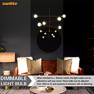 Sunlite G16.5 Incandescent Clear Globe Light Bulb, 15 Watts, 105 Lumens, 120 Volts, Candelabra E12 Screw Base, Title-20 Compliant, 2600K Warm White, 12 Pack