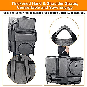 Art Portfolio Carry Bag 20" x 26", Boyistar Canvas Art Portfolio Backpack Traveling Outdoor Drawing Portfolio Case Large Capacity Artist Carrying Bag/ Tote Bag for Drawing Board, Screen, Accessories