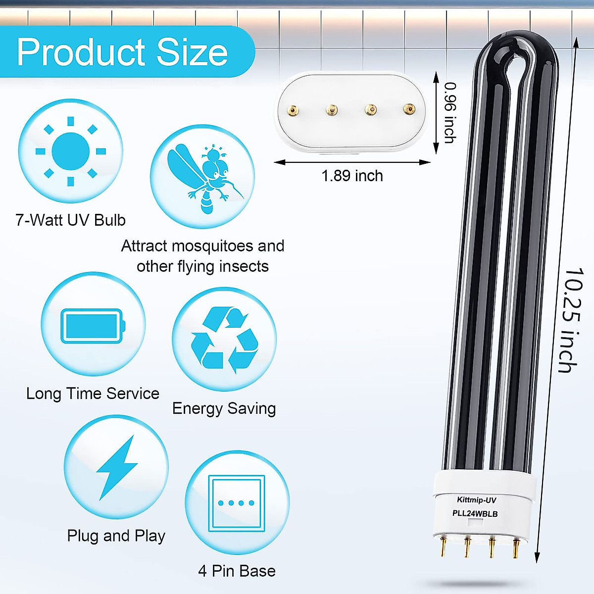 2 Pcs B24b Stinger Bug Zapper Replacement Bulbs 24w Black Flag Bug Zapper Bulb UV Light Ultraviolet Mosquito Killer Lamp Insect Trap Replacement UV Bulb for Stinger Bk300, Bk310, Bk500