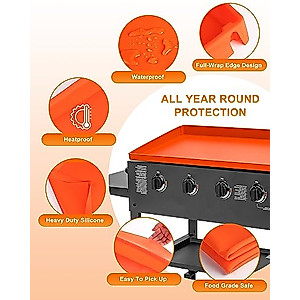 OFUN 36" Full-Wrap Edge Griddle Mat for Blackstone, Silicone Protective Cover Mats Compatible with Blackstone, Blackstone Griddle Accessories, Reusable &Durable, All Year Round Protection