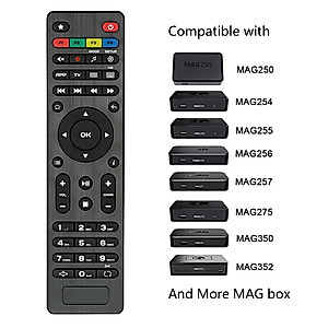 Amiroko Replaced Remote Control Compatible with MAG IPTV Set-Top Box Mag 250 254 255 256 257 261 270 349 350 351 352, MAG322W1, MAG254W1 and More
