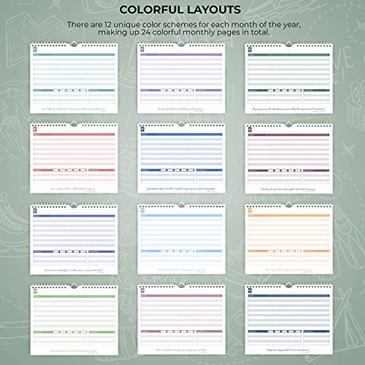 Clever Fox Habit Tracker Calendar – Inspirational Goal Tracker and Habit Calendar for Atomic Habits – Colorful Habit & Goal Planner Journal to Boost Productivity – 24 Months, 10″ x 8″ (Obsidian Green)