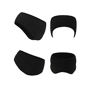 BBTO 3 Pcs Ear Warmer Fleece Headbands Ear Muffs Winter Running Gear for Women Men Adult(Black)