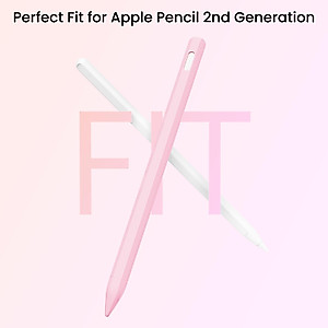 KELIFANG Silicone Case for Apple Pencil Pro 2024 & Apple Pencil 2nd Generation, Cute Pink Protective Skin Sleeve Cover Holder Grip and Tip Cap Accessories Compatible with iPad Pro 11 12.9 13 Inch
