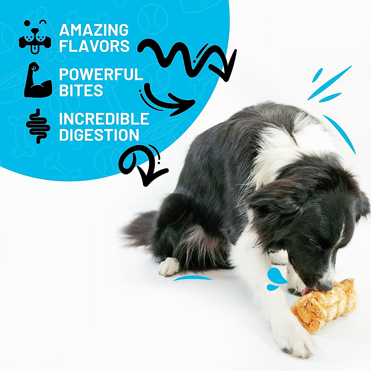 Sitka Farms Bully Dusted Beef Cheek Rolls 5-6" - 4 Count - Extra Thick Dog Chew Bones No Rawhide - Long Lasting Dog Toy - Healthy Teeth and Gums for Small Medium and Large Dogs