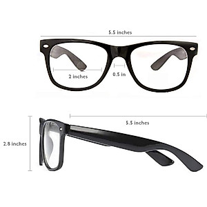 Art+Social 10 Black Nerd Glasses - Clear Lenses