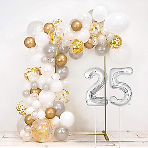 WORFEI 6.6FT Gold Aluminum Arch Backdrop Stand, Square Balloon Arch Stand Wedding Frame for Birthday Party, Baby Shower, and Ceremony Decoration