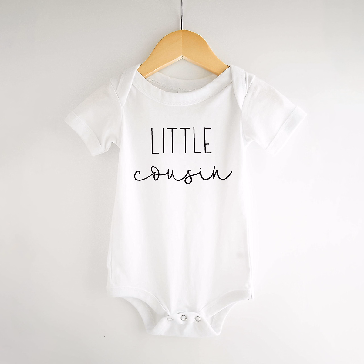 Bump and Beyond Designs Baby-Boys Pregnancy Announcement to Family Little Cousin Leotard White, 0-3 Months