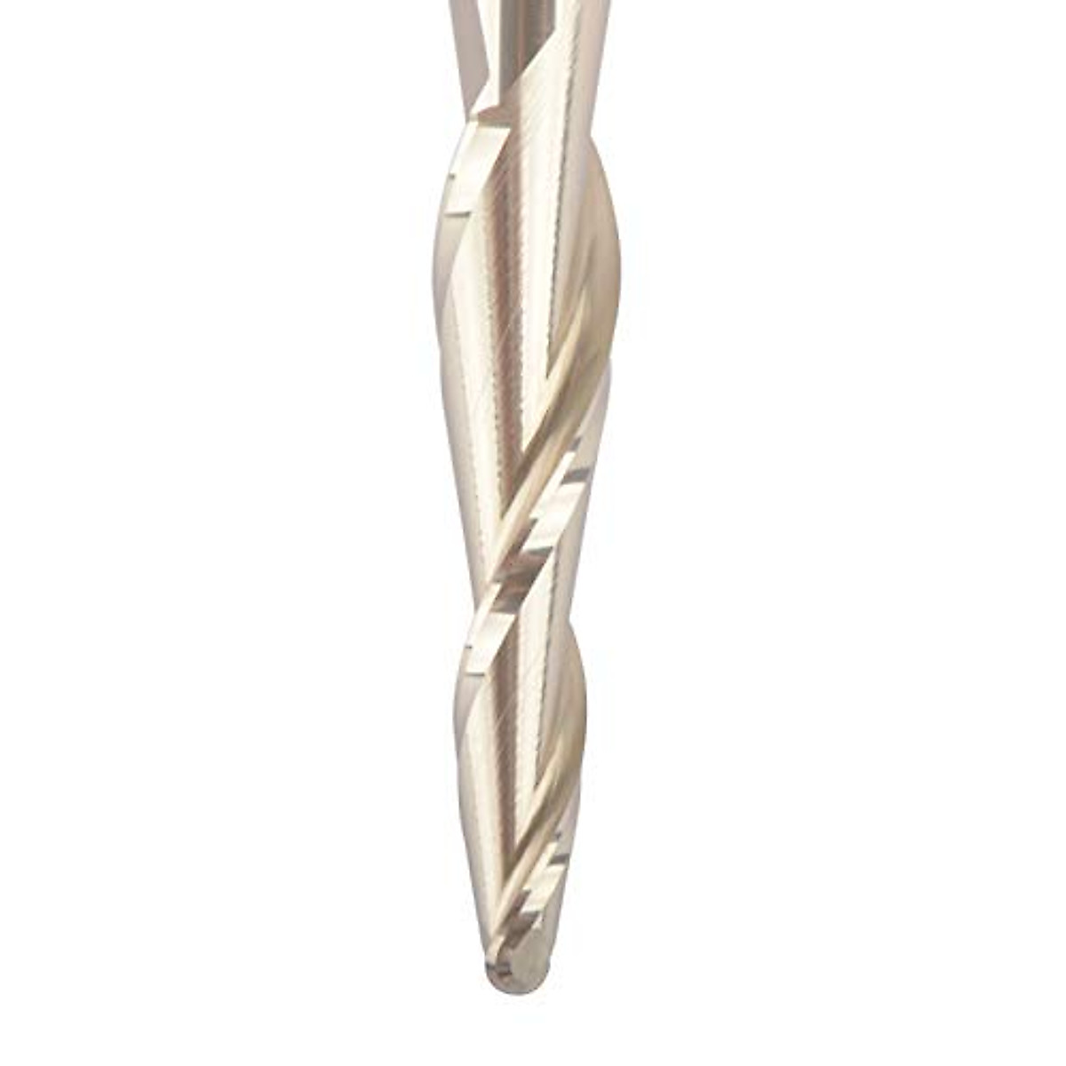 SpeTool Tapered Ball Nose End Mill 1/4" Shank with 1/16" Cutting Radius (1/8" Diameter) for 3D Carving Engraving Router Bit, ZrN Coated