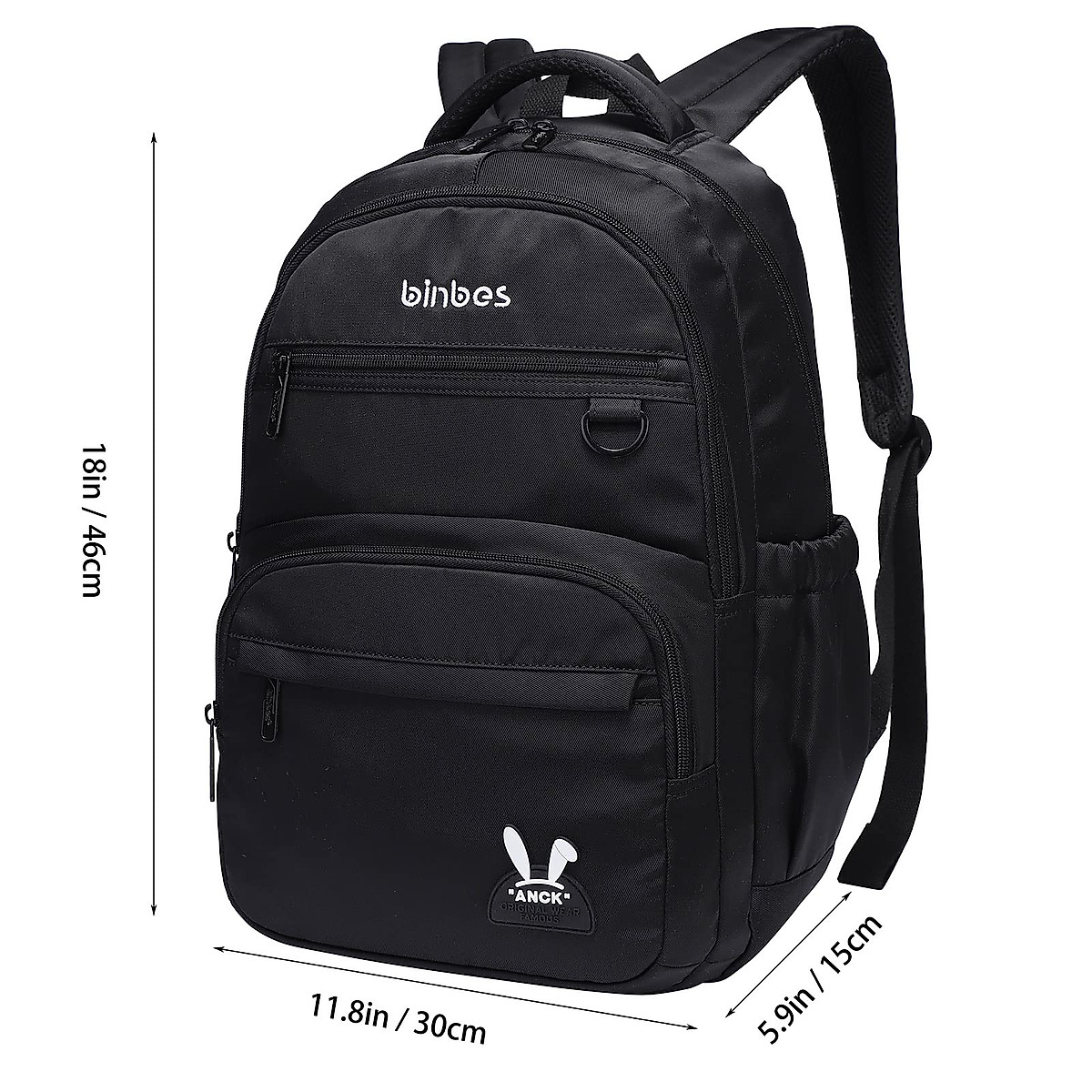 BIAOGOD Student Backpack, Classic Multi-Pocket School Bag, Backpack for Boys and Girls (black)