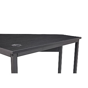 Aienid MDF Black Computer Desk Triangle Computer Desk,Corner Desk with Smooth Keyboard Tray& Storage Shelves,Compact Home Office,Small Desk with Sturdy Steel Frame As Workstation for Small Space