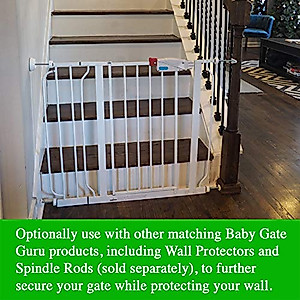 Baby Gate Guru Extra Long M8 (8mm) Stair Banister Adapter Y-Spindle Rods 2 Pack for Pressure Mounted Baby and Pet Safety Gates (8mm, White)