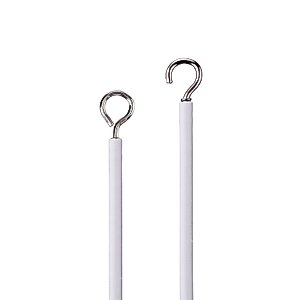Shappy Curtain Wire with Self-adhesive Hooks, Hooks and Eyes for Net Curtain Rod (3 Meters, 4 Pairs)