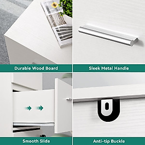 YITAHOME 4 Drawer Lateral Filing Cabinet, Chests of Drawers, Deep Vertical Storage Cabinet Fits Letter, A4, Legal Size for Home Office Organization, White