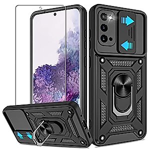 ATUMP for Galaxy S20 Case with HD Screen Protector, Heavy Duty Shockproof Samsung S20 5G Case with 360 ° Rotation Metal Kickstand [Military Grade] Protective Case for Samsung Galaxy S20, Black