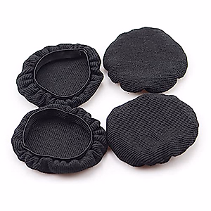 CactusAngui Ear Cushion Cover Knitted Comfortable Fabric Headphone Protector Breathable Portable Large Black