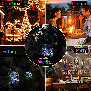 KZOBYD 6 Pack Mason Jar Lid Solar Waterproof Fairy Starry Firefly Lights for Regular Mouth Mason Jar Lantern on Patio Yard Pathway Festivals Home Decor(Jars Not Included)(6, White)