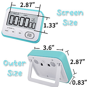 Digital Kitchen Timer with Loud Alarm/Mute ON/Off Switch Classroom Timer for Kids Count Down/Up, Light Blue