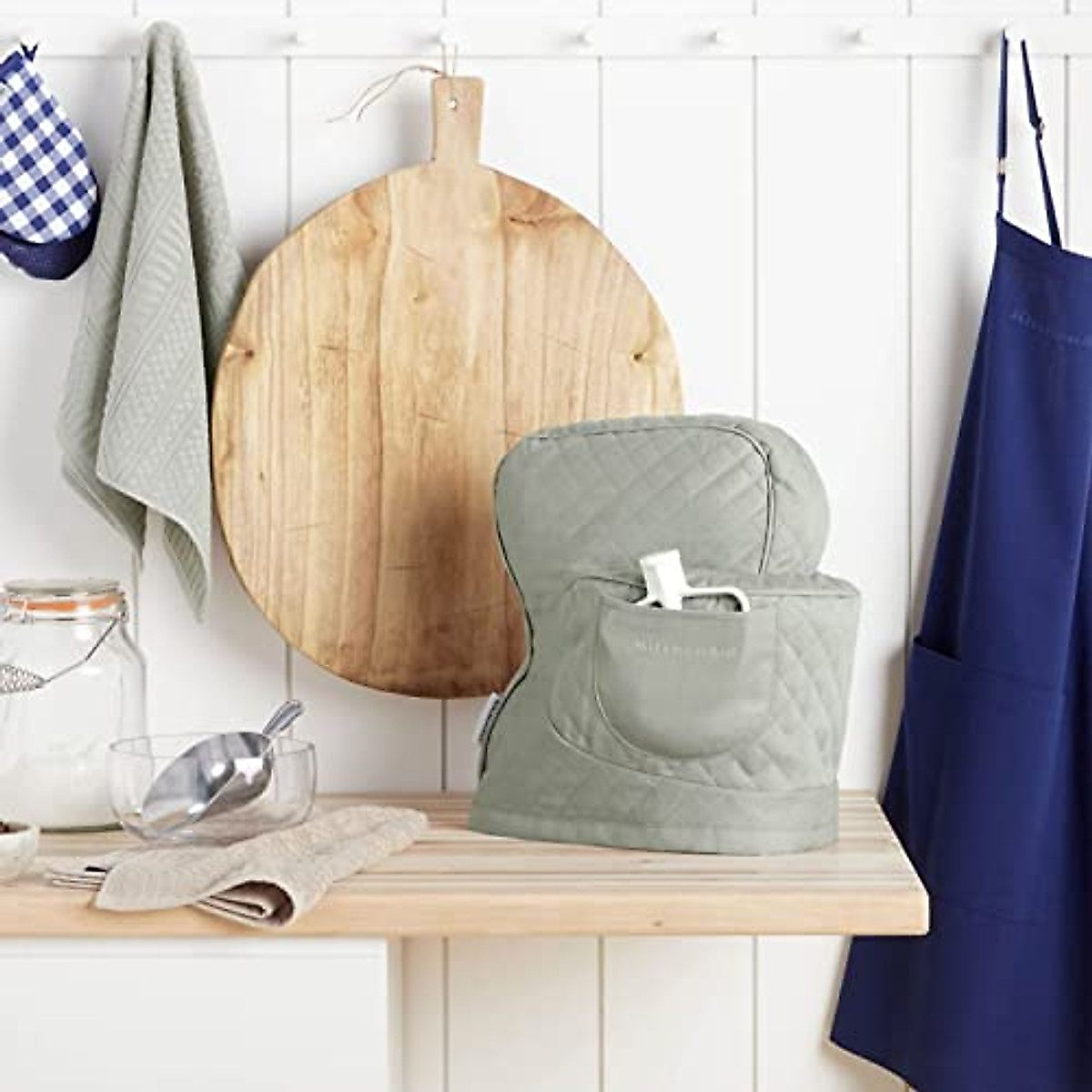 KitchenAid Quilted Fitted Tilt-Head Stand Mixer Cover Single Pack, Grey, 14.375"x18"