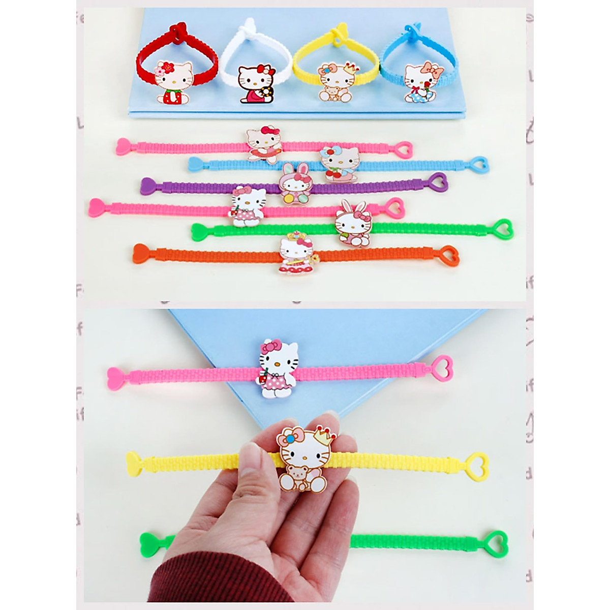 YAOSHUXIAN 15pcs Cartoon Character Bracelets Wristband Bracelets for Birthday Party Supplies Favors Prize Rewards