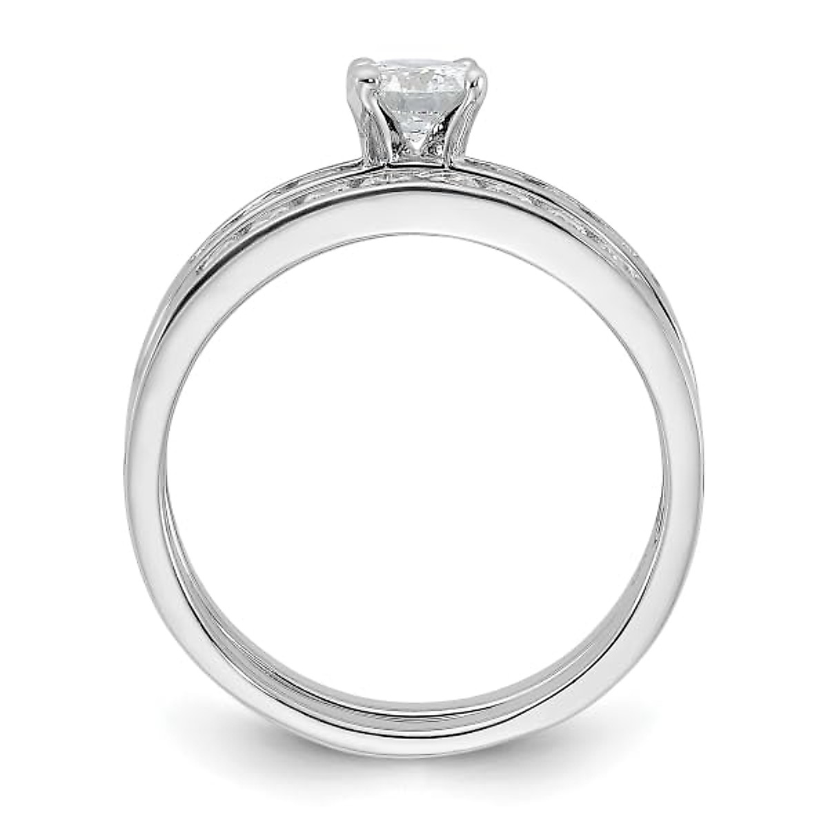 IceCarats 925 Sterling Silver Cubic Zirconia CZ Wedding Band Engagement Ring Bridal Jewelry Set