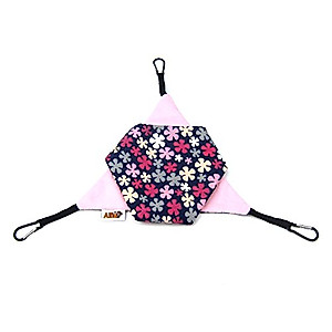 Alfie Pet - Kasey Hanging Hammock Bed for Mouse, Chinchilla, Rat, Gerbil and Dwarf Hamster - Color: Navy Pink