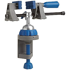 Dremel 2500-01 Rotary Tool Multi-Vise, 3-in-1 Attachment with 360 Degree Stationary Vise, Stand-Alone Clamp, and Tool Holder , Grey