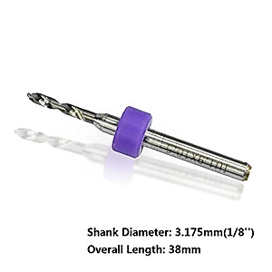 VIEUE Drill Bits 10 Pack 1.1-2.05mm PCB Drill Bit Set 3.175mm Shank PCB Micro Drill Bit Carbide Bit Set (Color : PCB1.25 10PCS)